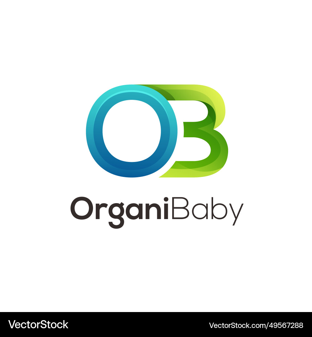 Ob letter logo gradient colorful Royalty Free Vector Image