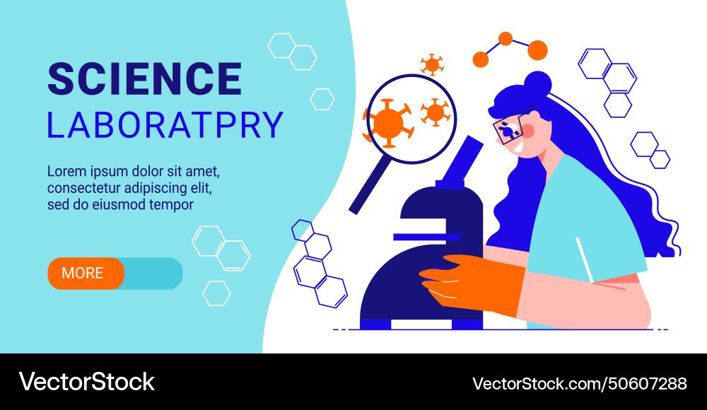 Science laboratory horizontal banner Royalty Free Vector