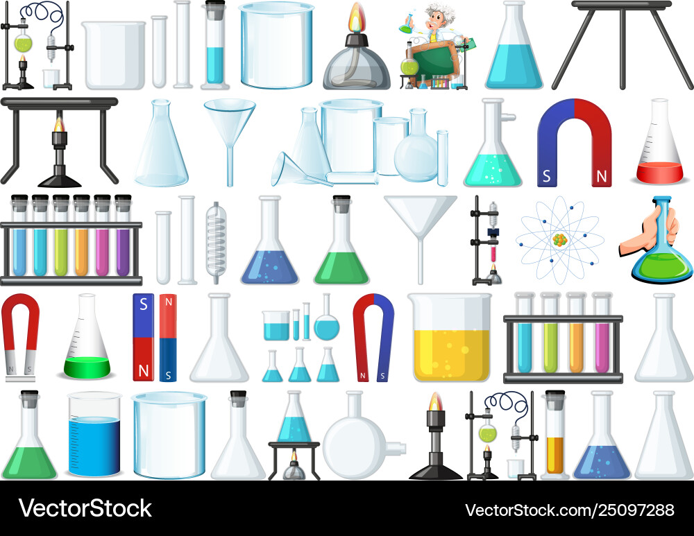 Set laboratory equipment Royalty Free Vector Image