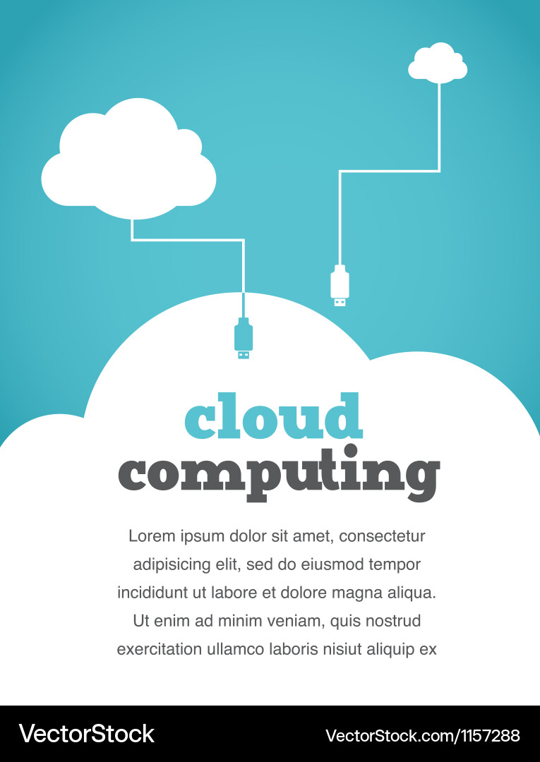 Vintage style cloud computing poster Royalty Free Vector