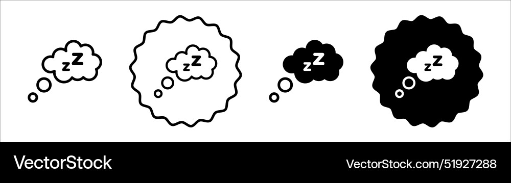 Zzz icon symbol set collection simple sign Vector Image