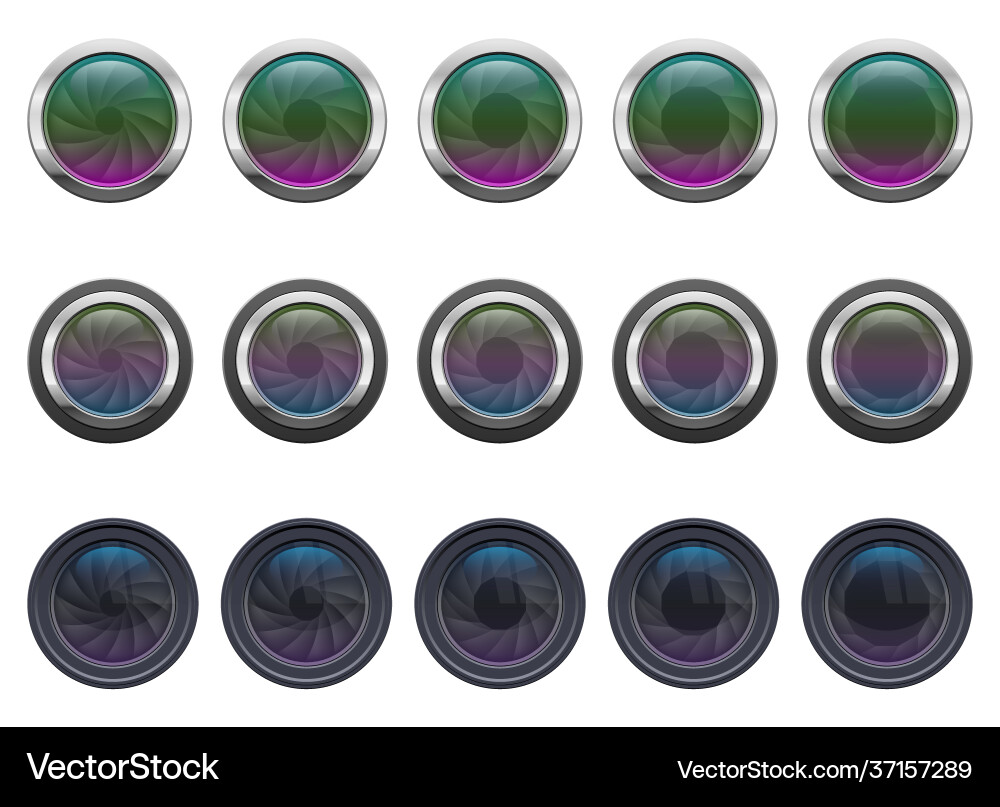 Camera lens design isolated on white background Vector Image