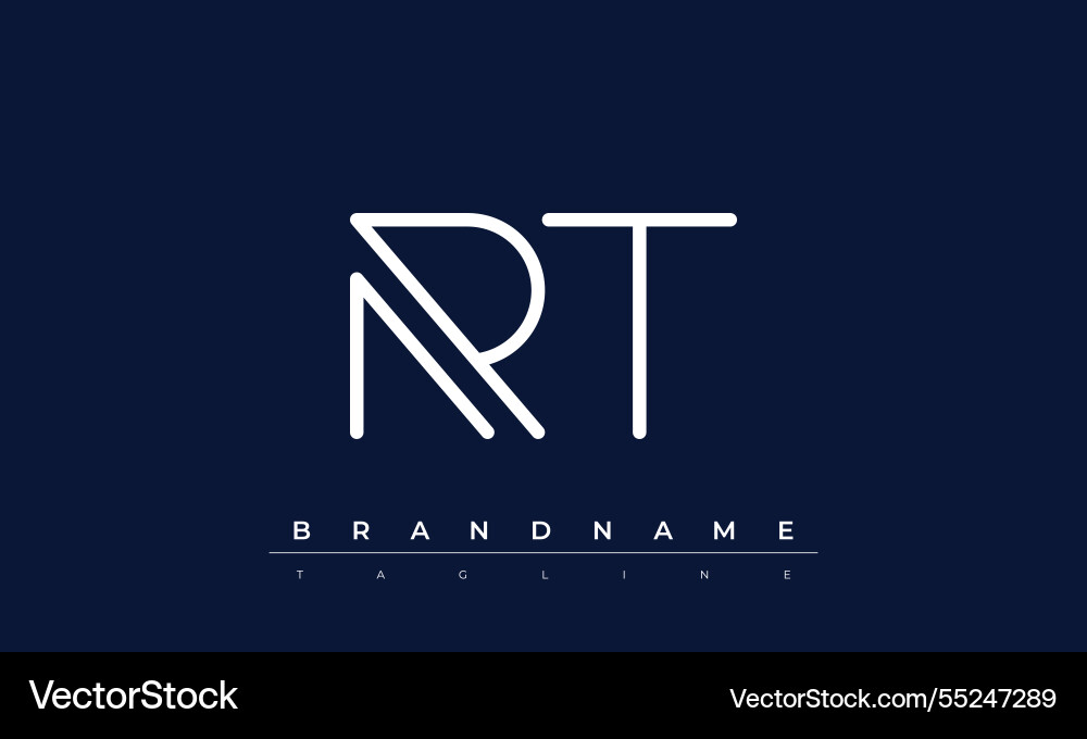 Creative rt letter initial logo image Royalty Free Vector