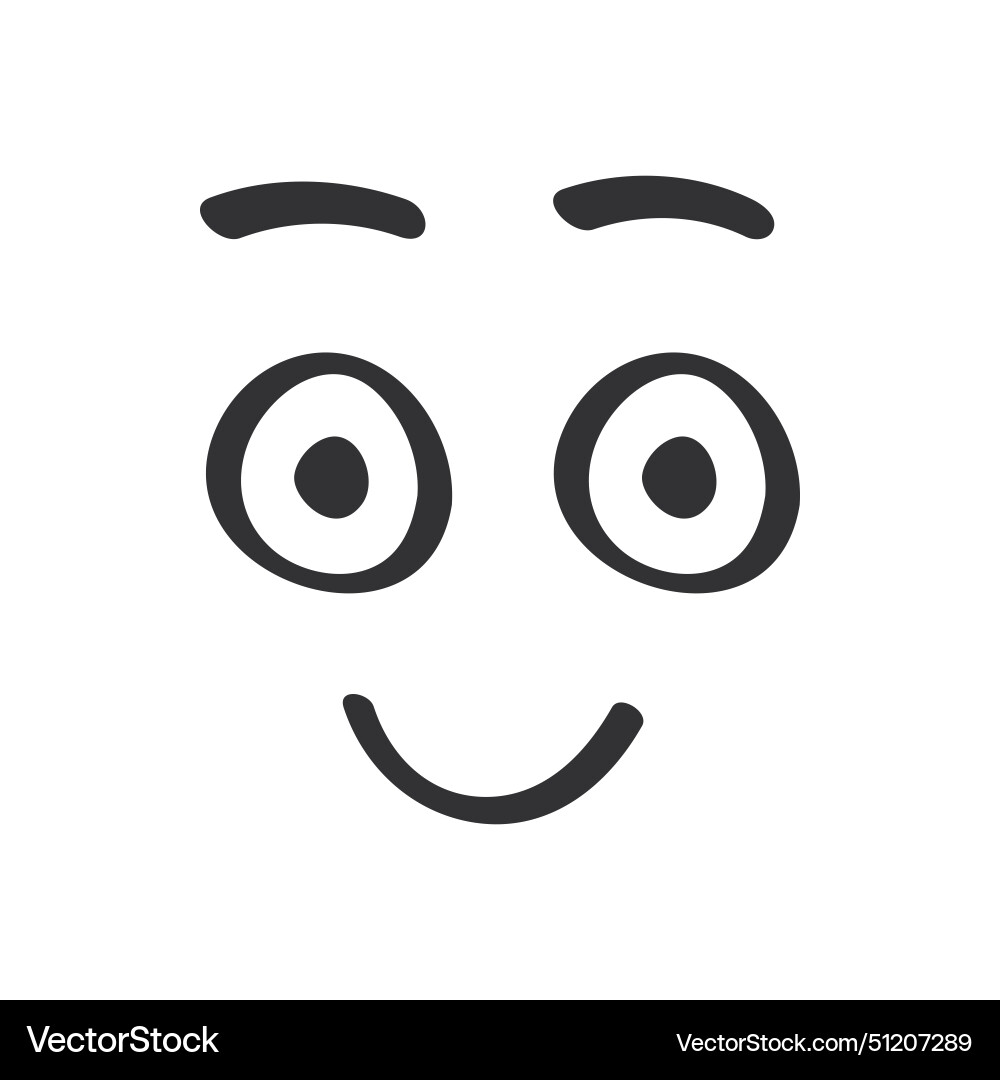 Excited expression and smile on cute face Vector Image