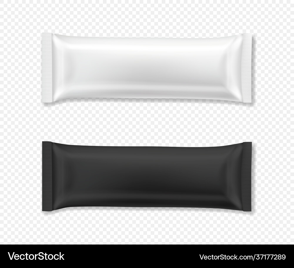 Flow package mockup realistic Royalty Free Vector Image