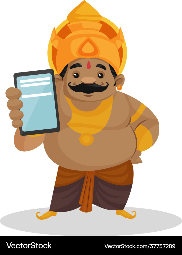 Kumbhakarna cartoon character Royalty Free Vector Image