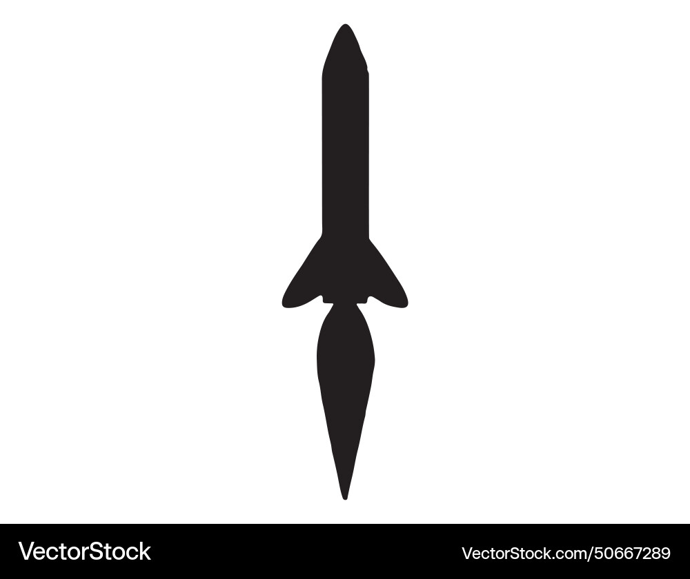 Military missile silhouette art Royalty Free Vector Image