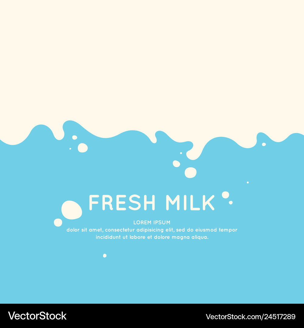 Modern poster fresh milk with splashes on a light Vector Image