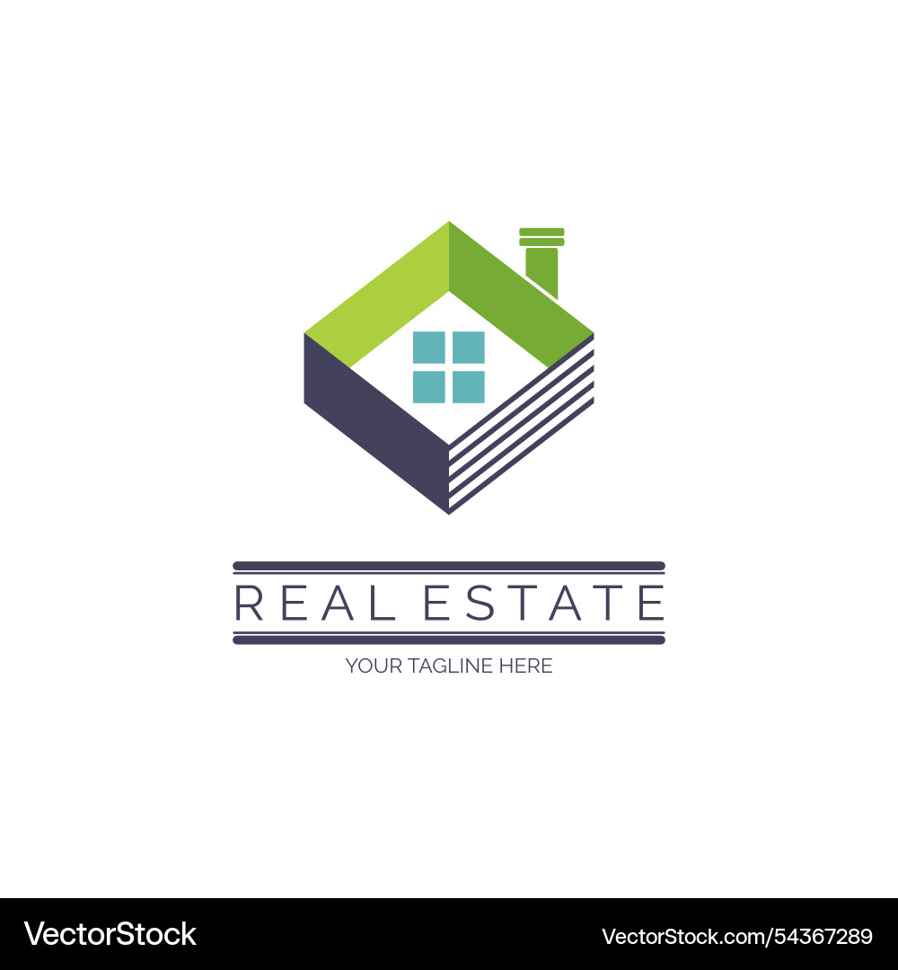 Real estate agent house logo template design Vector Image