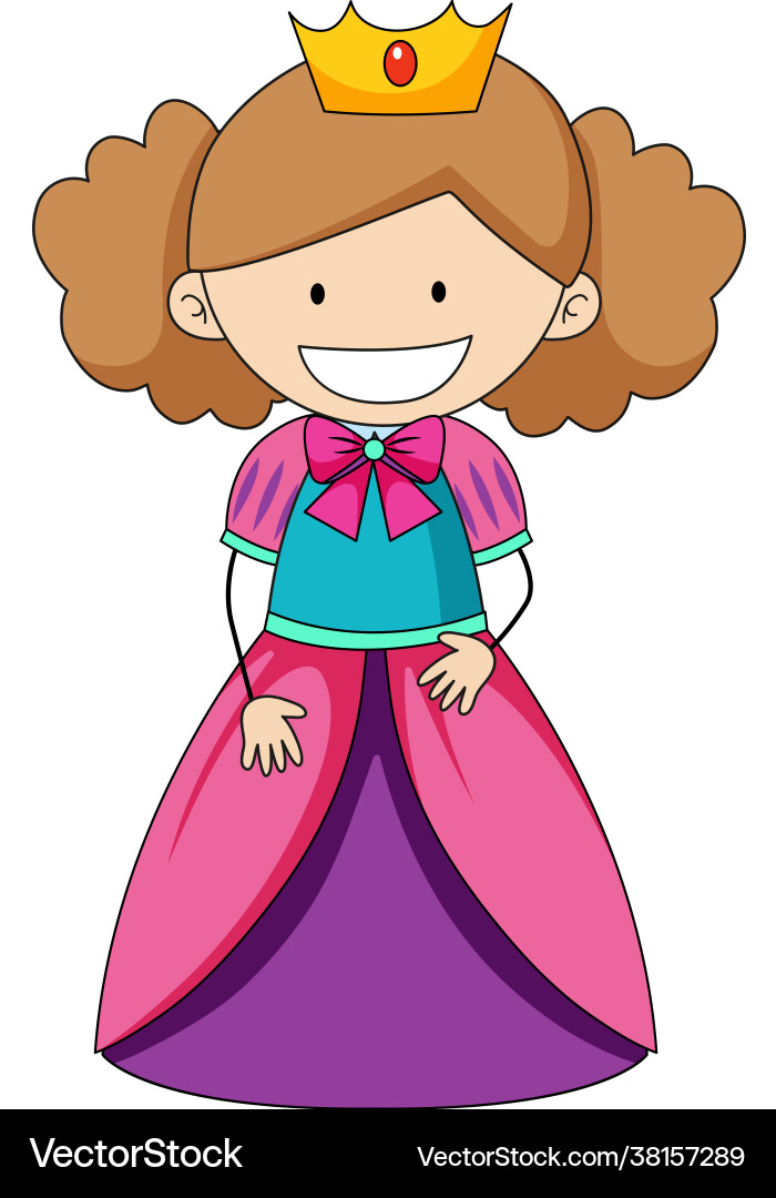 Simple cartoon character a little princess Vector Image