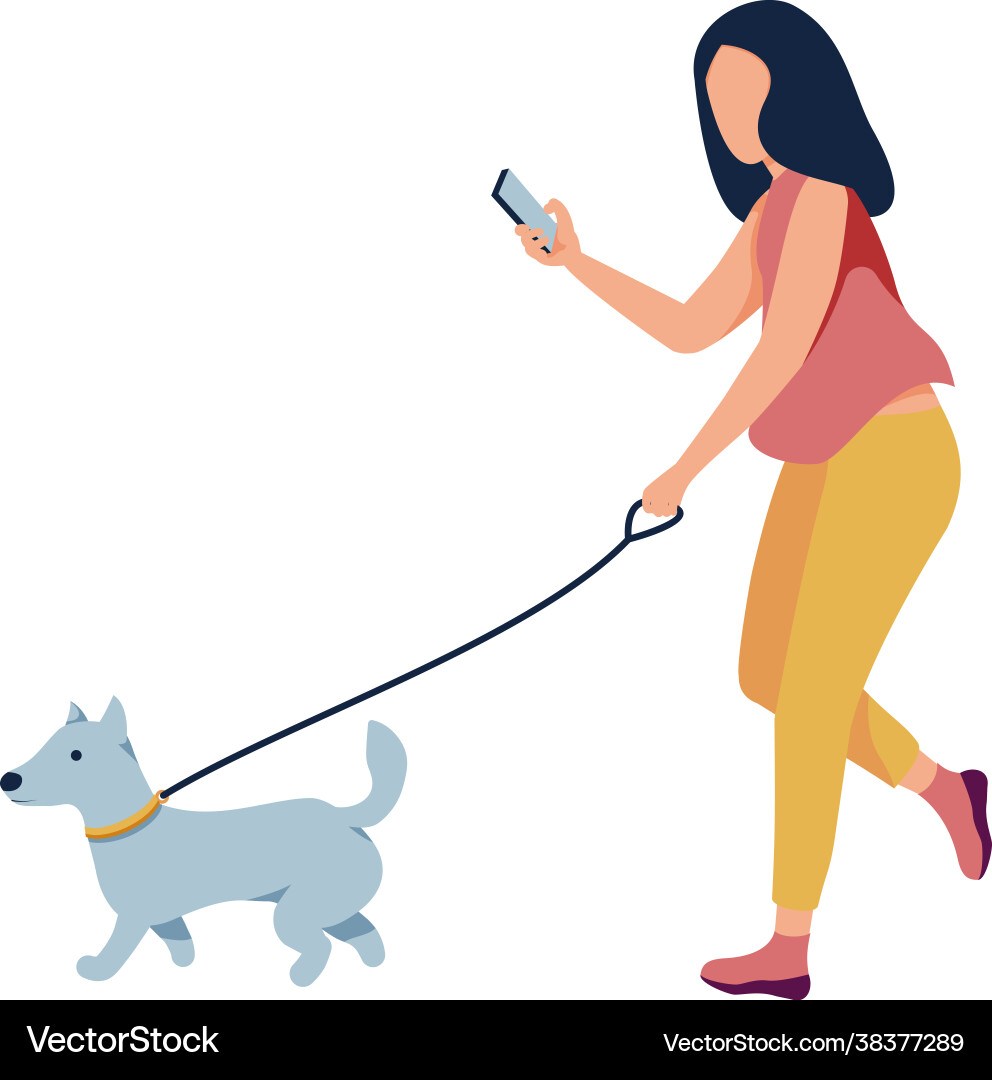 Walking dog Royalty Free Vector Image - VectorStock