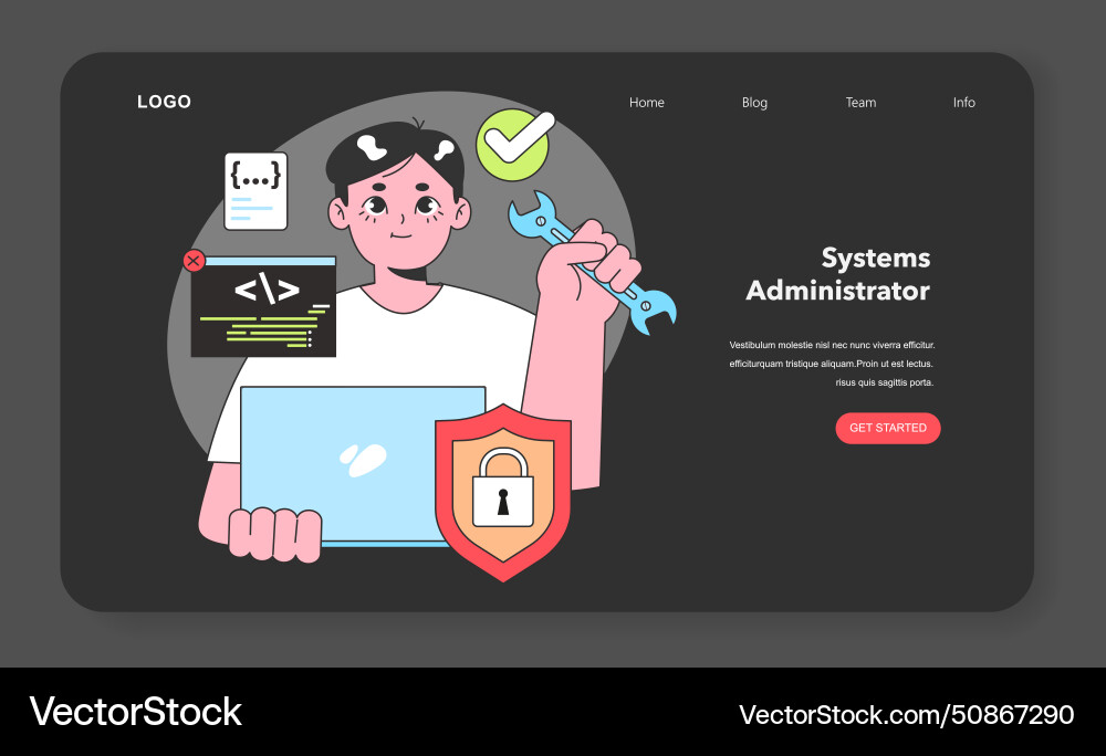 A systems administrator expertly manages Vector Image