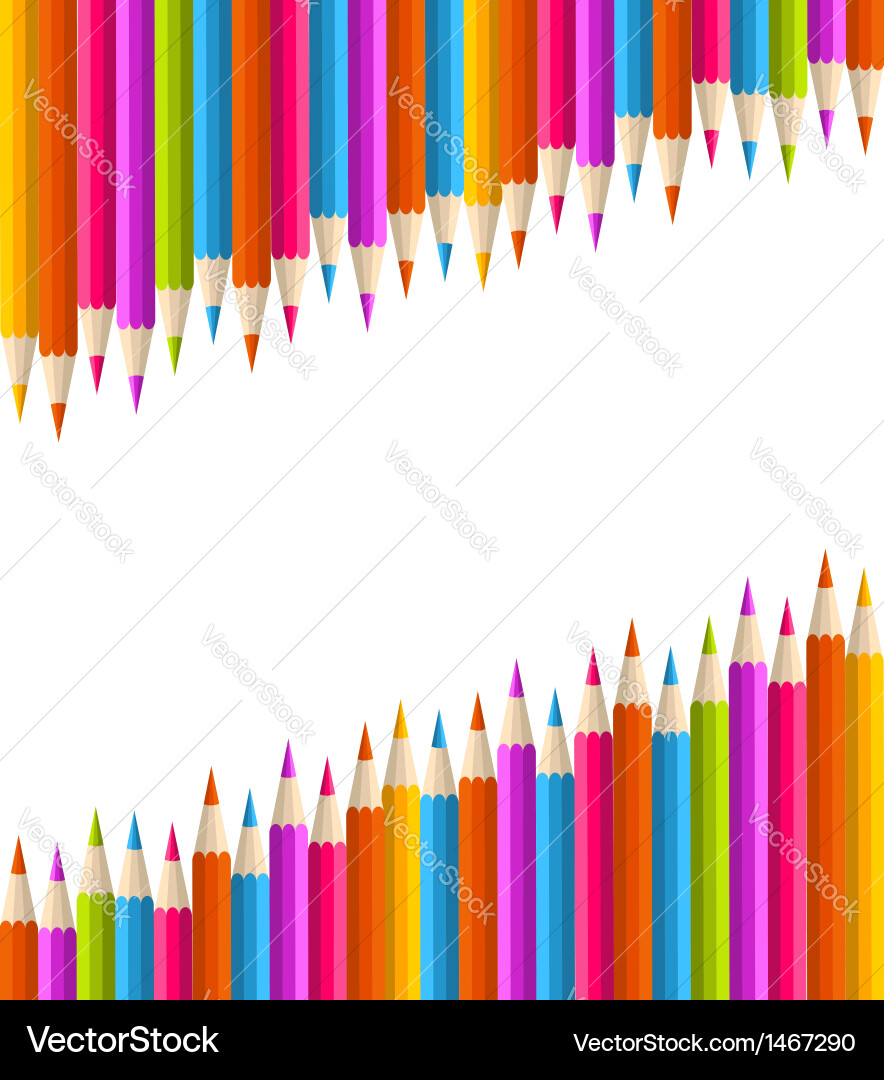 Color pencil set seamless background Royalty Free Vector