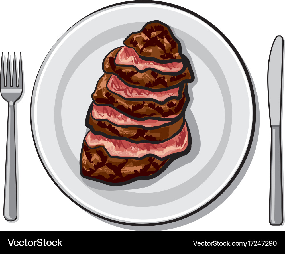 Cooked beef steak Royalty Free Vector Image - VectorStock