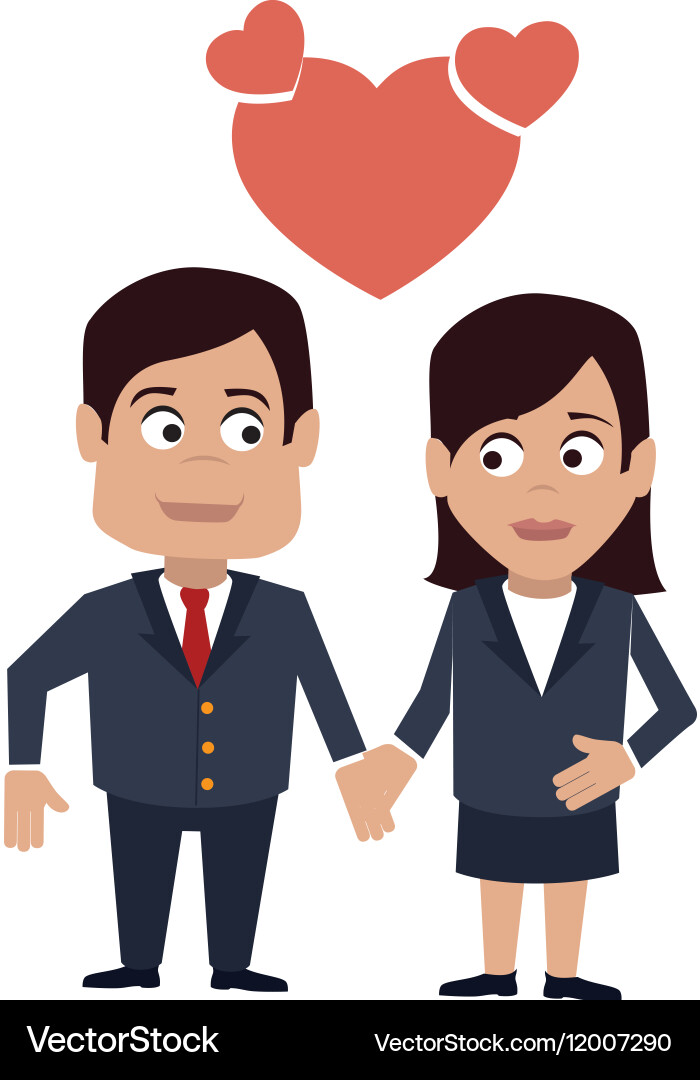 Couple love with heart Royalty Free Vector Image