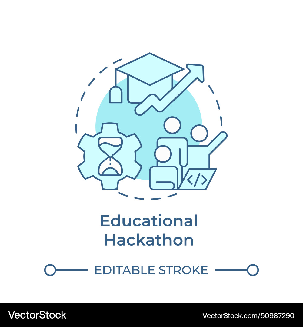 Educational hackathon soft blue concept icon Vector Image Educational hackathon soft blue concept icon Vector Image