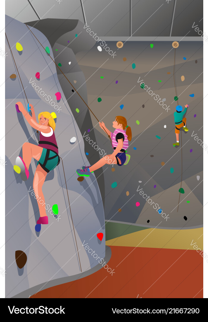 Indoor Climbing People Royalty Free Vector Image