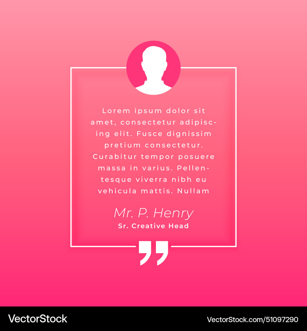 Infographic testimonial template Royalty Free Vector Image