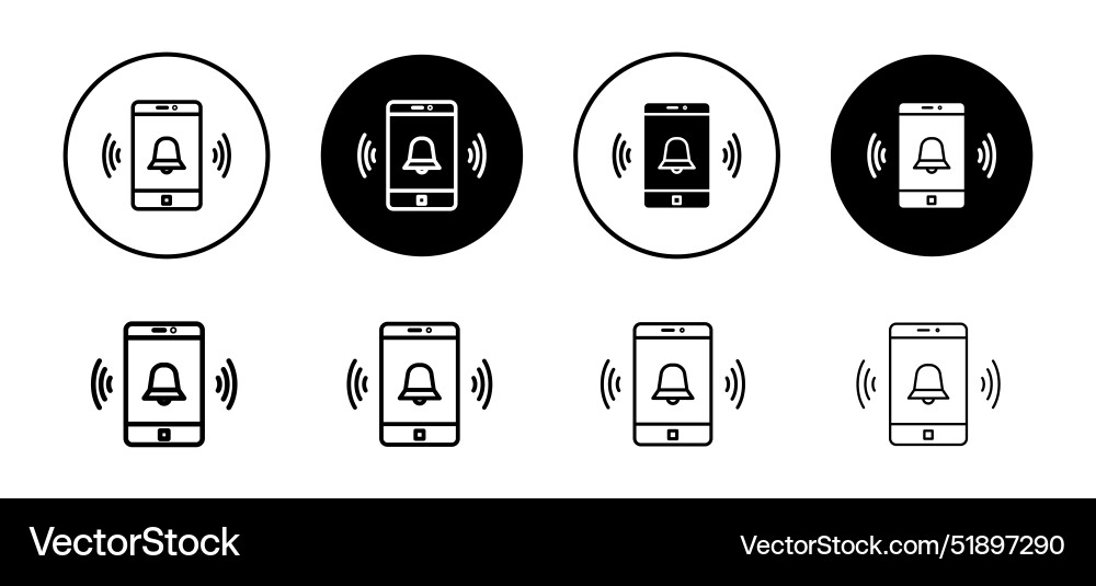 Mobile alarm icon phone alerts and notifications Vector Image