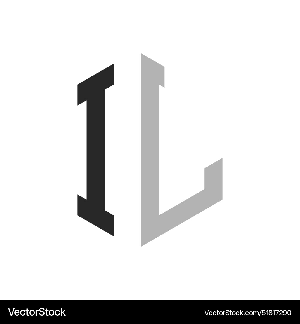 Modern unique hexagon letter il logo design Vector Image