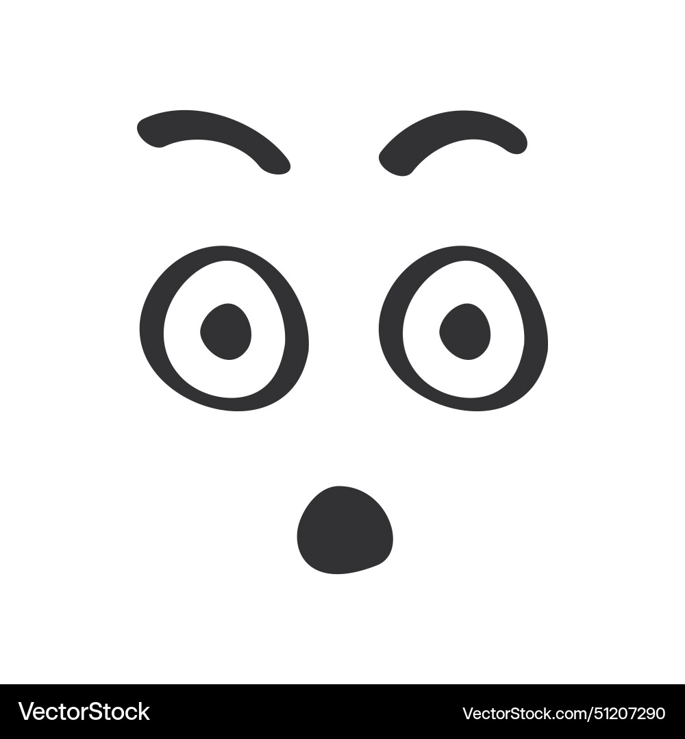 Panic expression on surprised face of character Vector Image