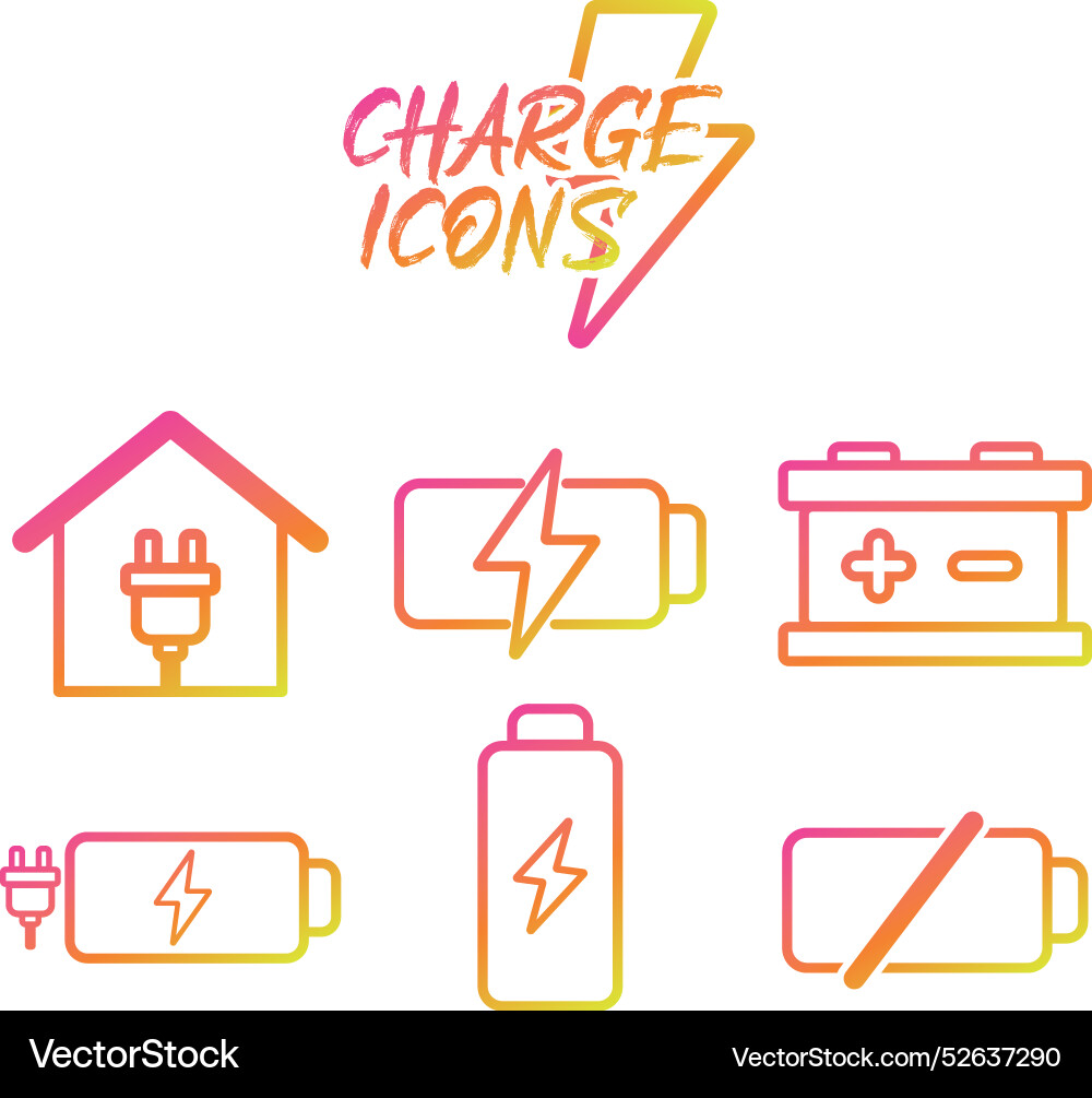 Set of charge icon sketch Royalty Free Vector Image
