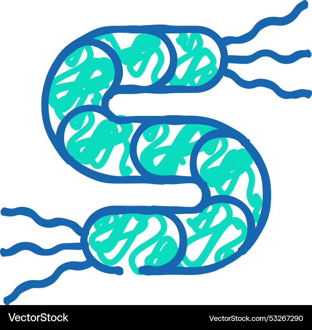Spirilla bacteria icon doodle Royalty Free Vector Image
