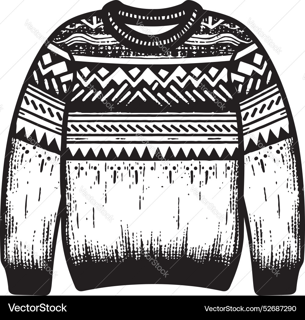Urban contemporary style sweater adorned Vector Image