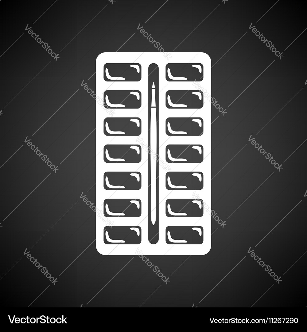 Watercolor paint-box icon Royalty Free Vector Image