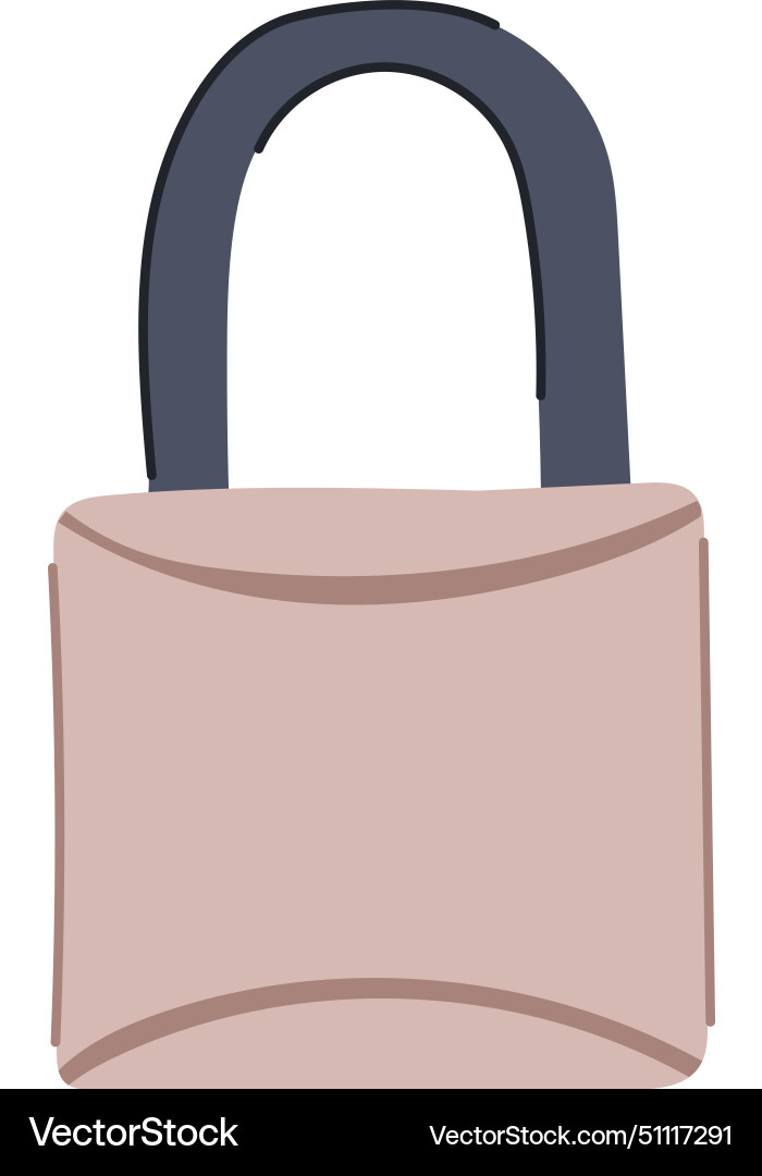 Backpack travel lock cartoon Royalty Free Vector Image