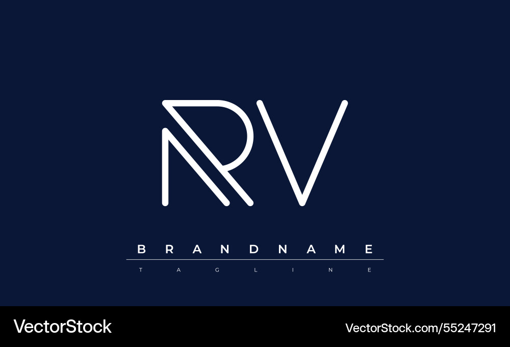 Creative rv letter initial logo image Royalty Free Vector