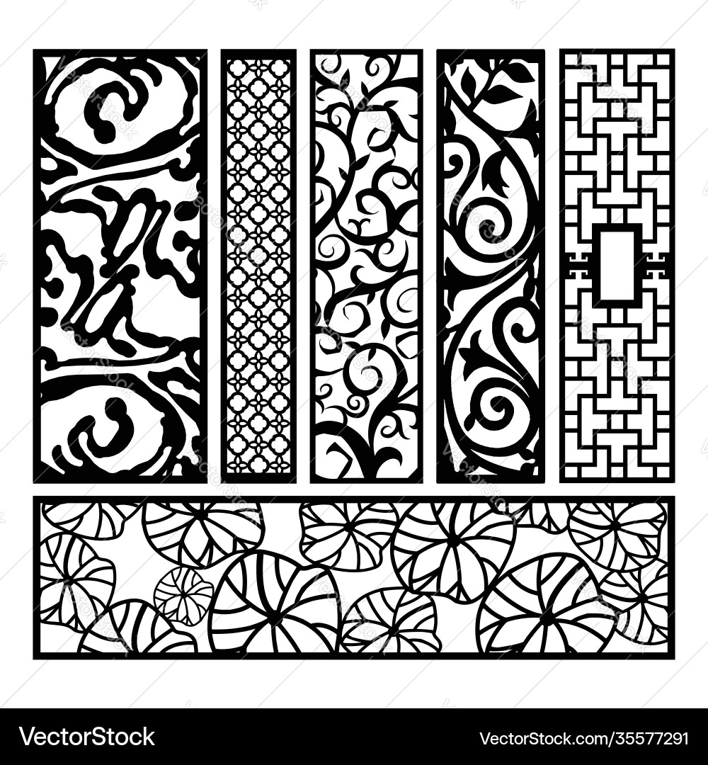 Laser cutting pattern design Royalty Free Vector Image
