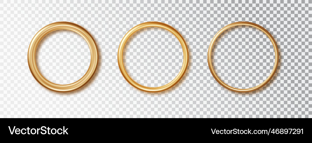 Shiny Gold Metal Frames - Set Royalty Free Vector Image