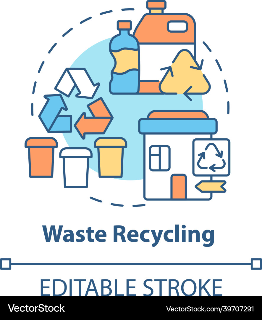 Waste recycling concept icon Royalty Free Vector Image