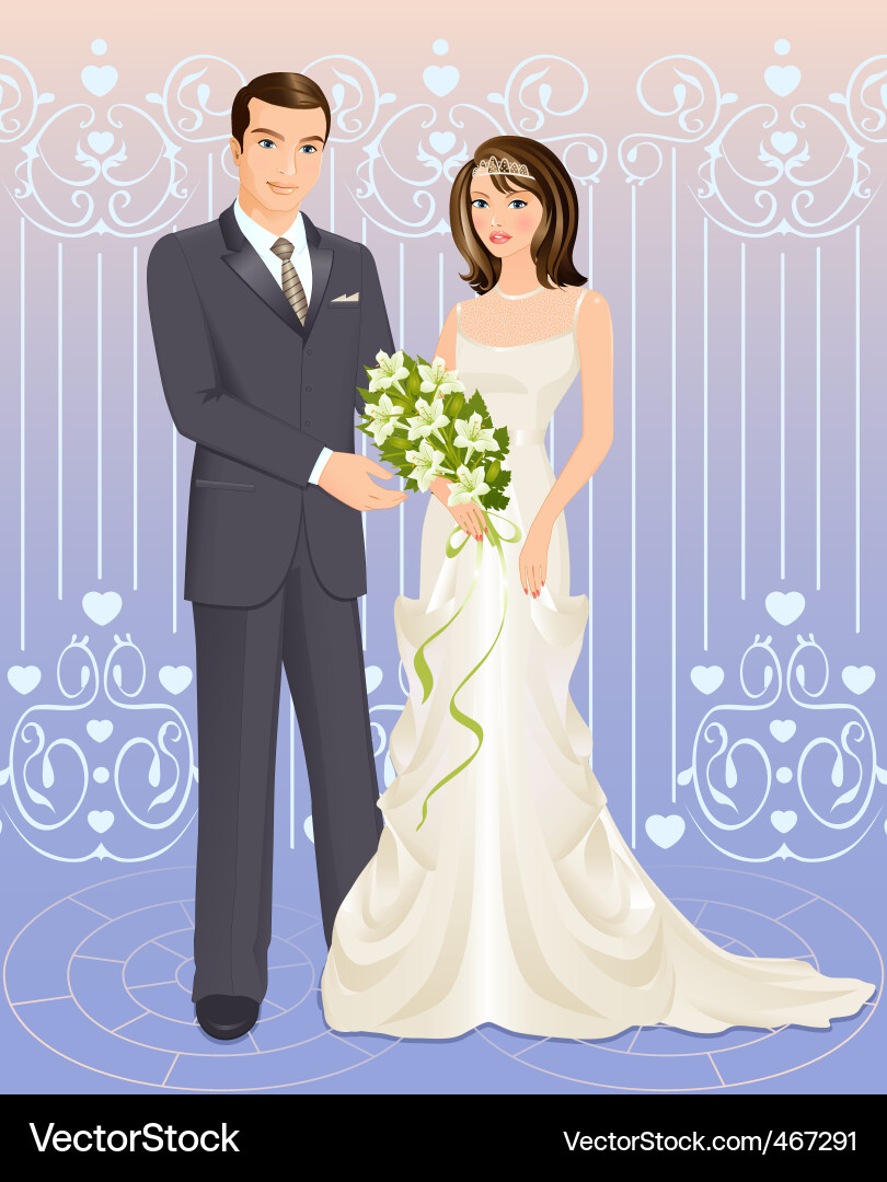 Wedding couple Royalty Free Vector Image - VectorStock