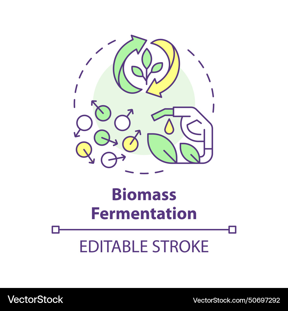 Biomass fermentation multi color concept icon Vector Image