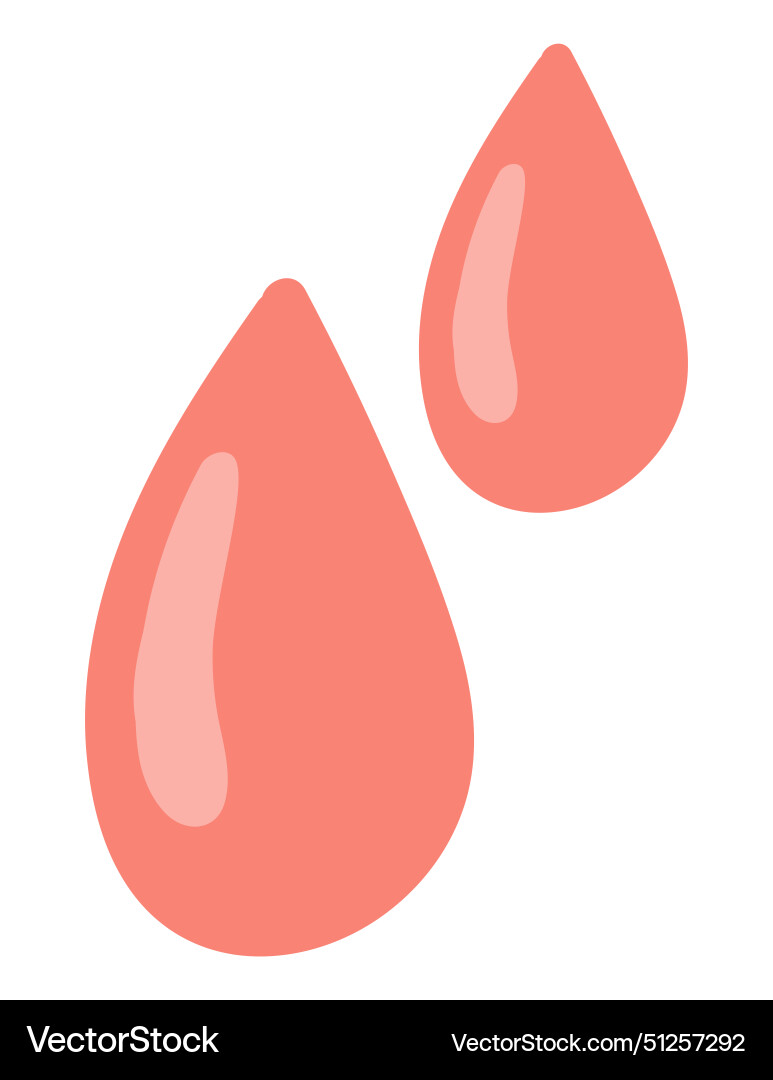 Blood drops in flat design red droplets Royalty Free Vector