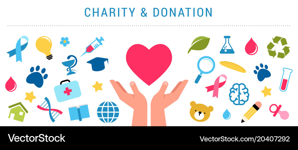 Charity giving and donation poster template Vector Image