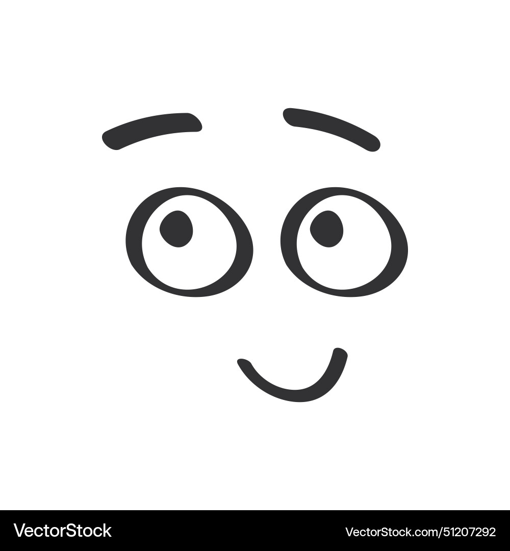 Curious facial expression of character in Vector Image