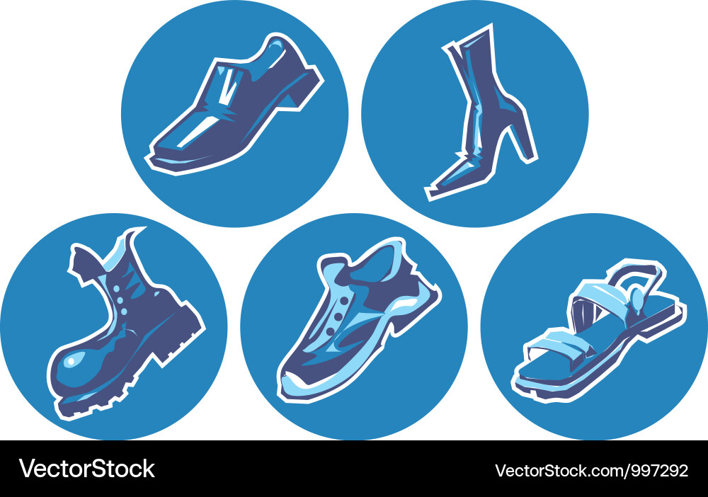 Icon set of shoes Royalty Free Vector Image - VectorStock