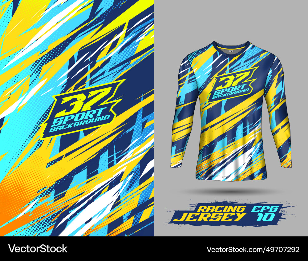 Long Sleeve Racing Jersey Template Royalty Free Vector Image