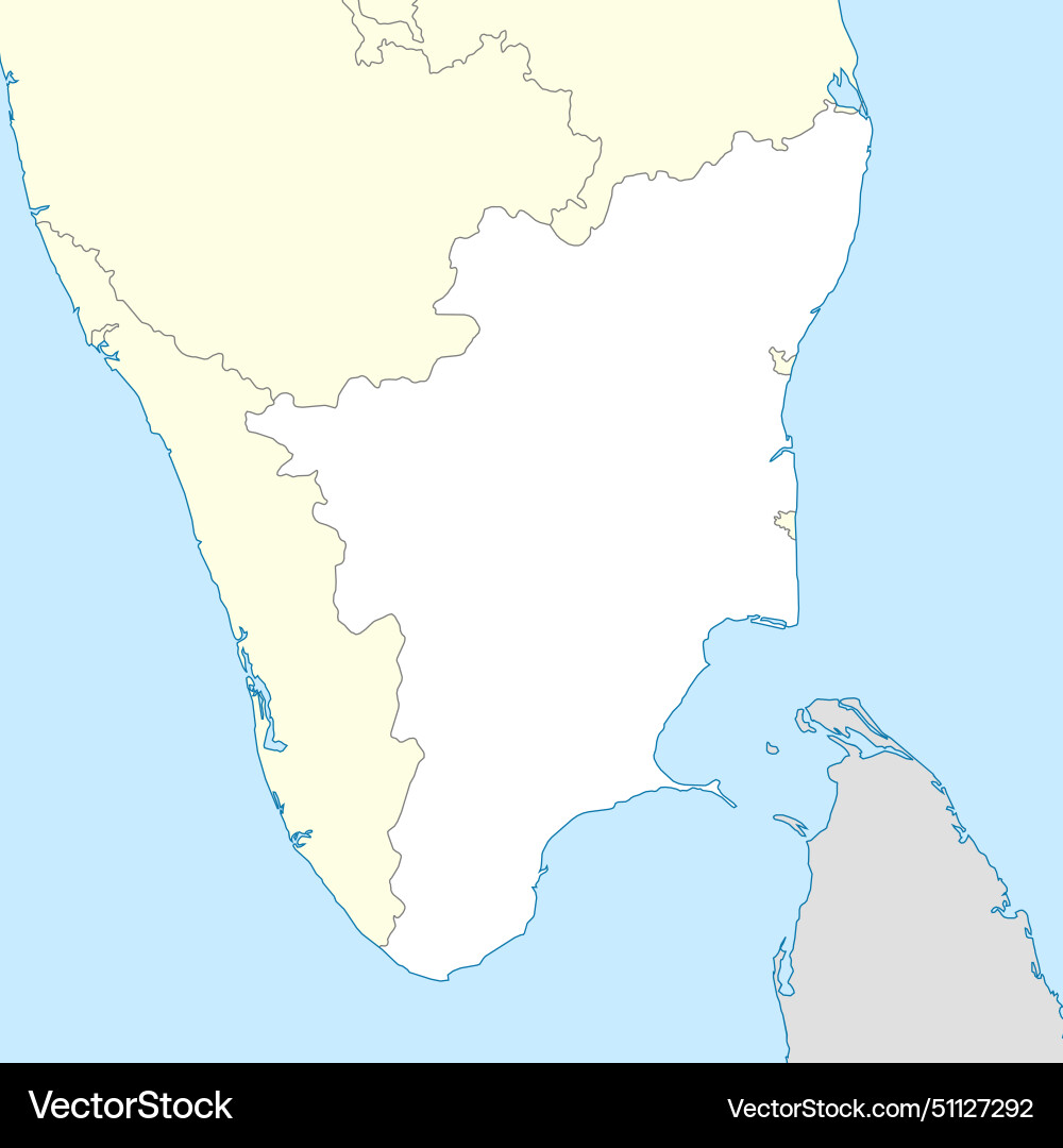 Tamil Nadu State Map of India Royalty Free Vector Image