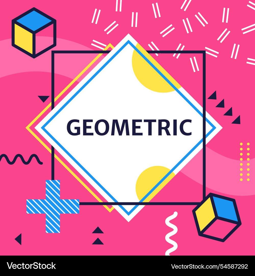 Vibrant geometric background featuring an array Vector Image