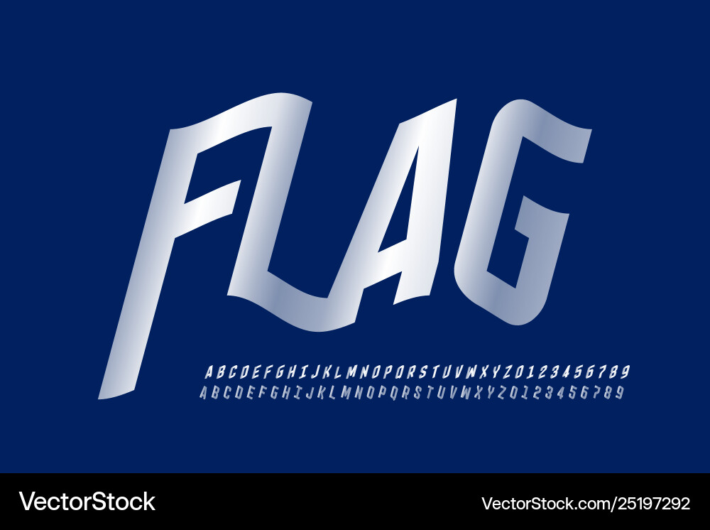 Waving flag style font Royalty Free Vector Image