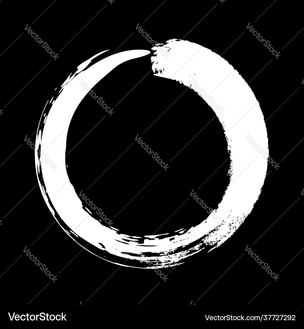 White grunge zen circle shape Royalty Free Vector Image