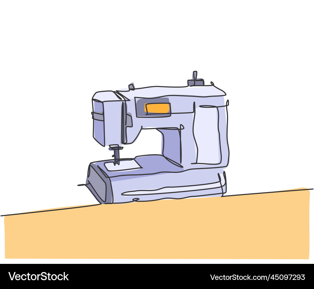 Continuous Line Sewing Machine Royalty Free Vector Image