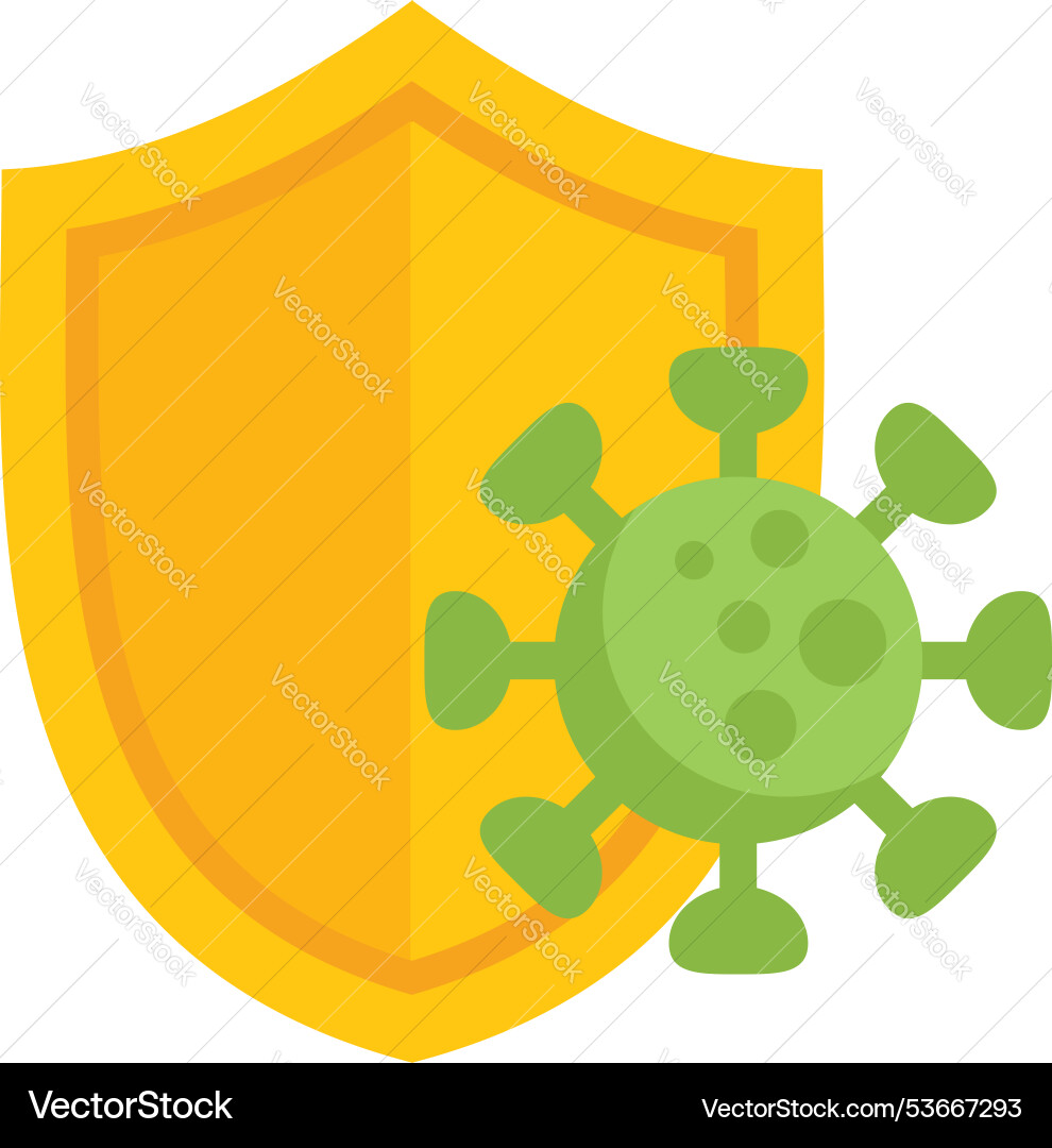 Immune system protecting from virus with shield Vector Image