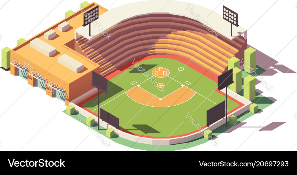 Isometric Baseball Field Royalty Free Vector Image