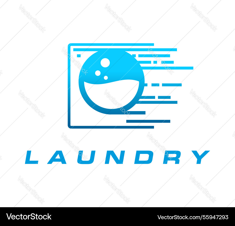 Laundry icon for wash service or laundromat emblem