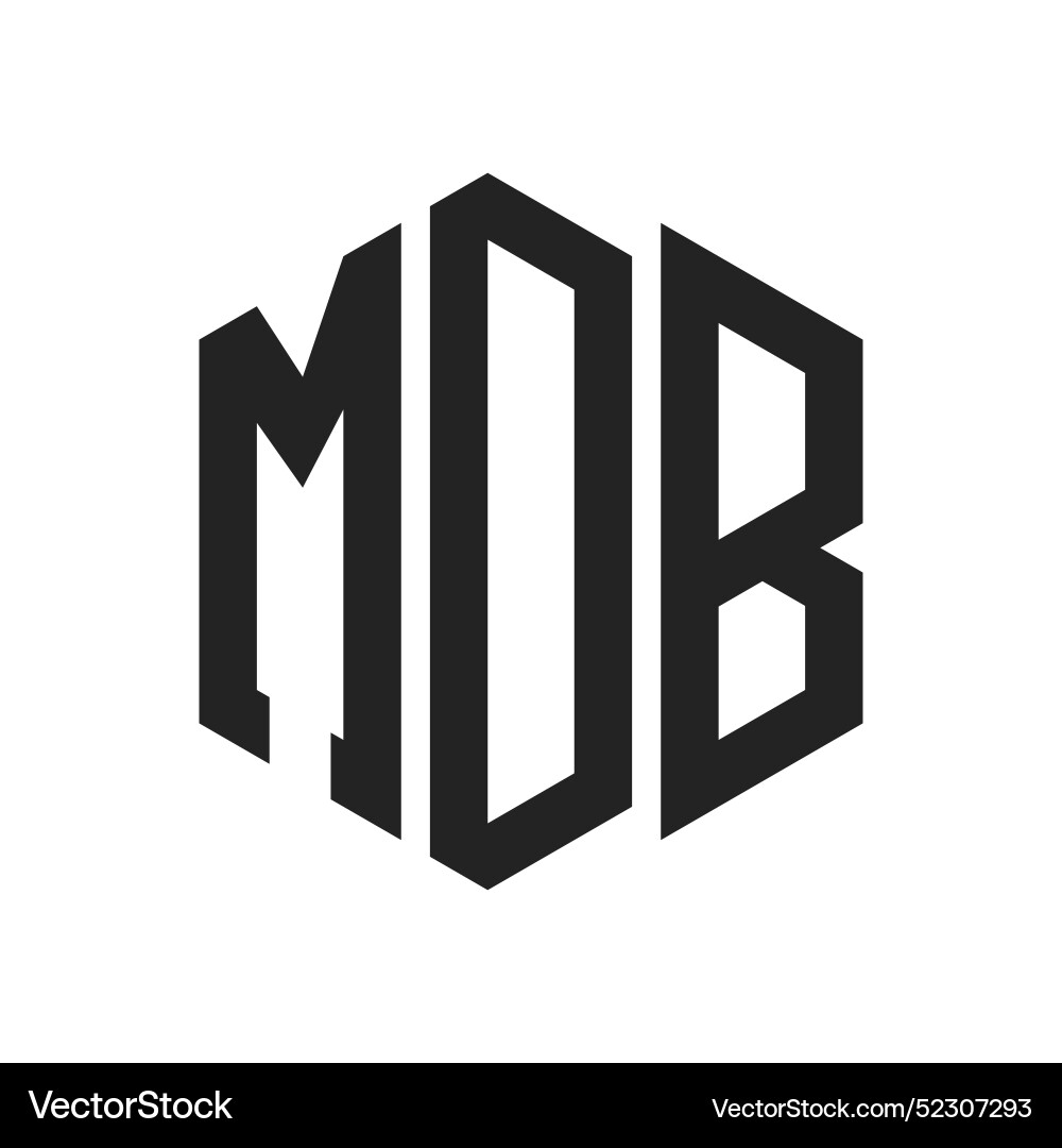 Mdb logo design initial letter monogram Royalty Free Vector